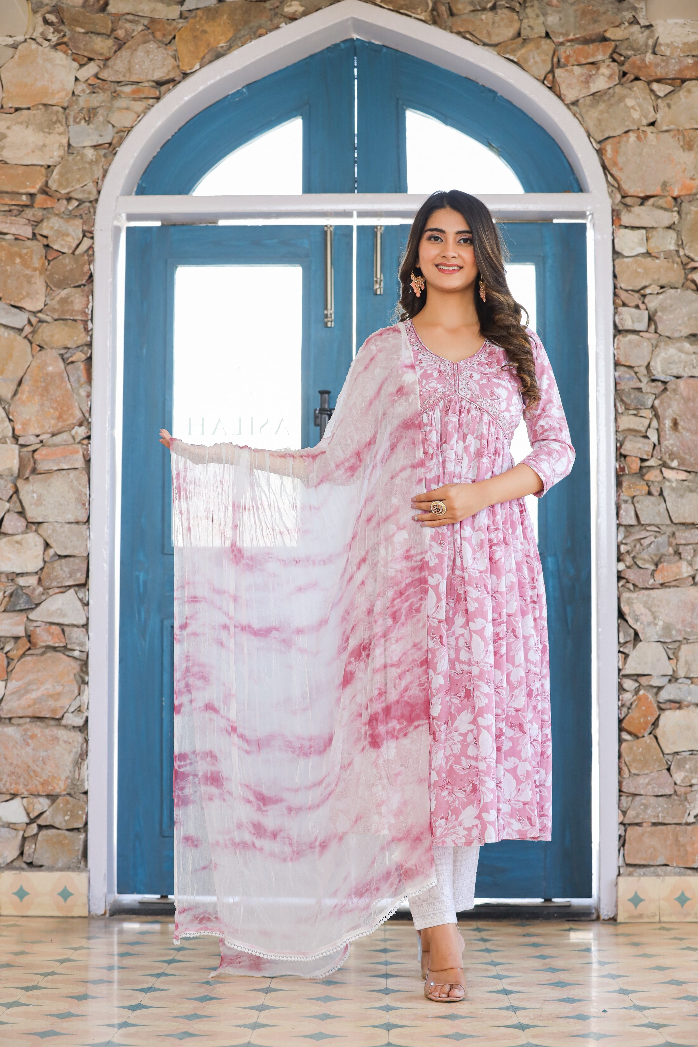 Buy Yuthika Embroidered Cotton Suit Set - Jaipuri Adaah