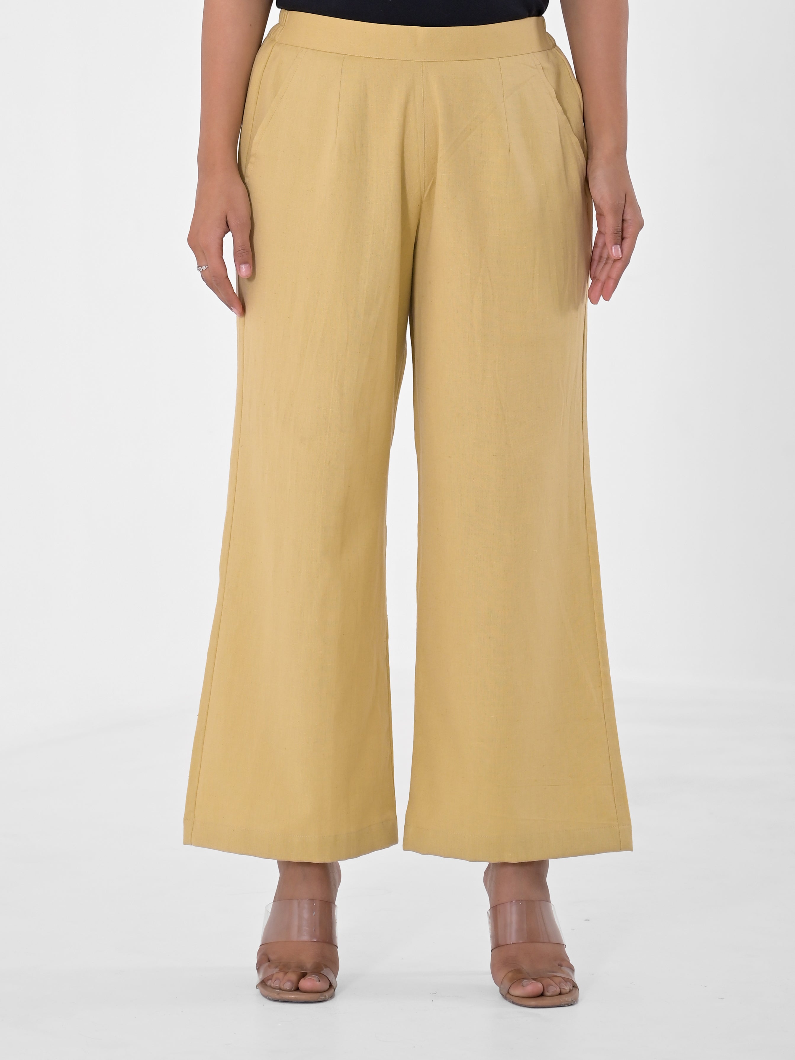 Shop Airy Linen Palazzo Pants Online at Jaipuri Adaah